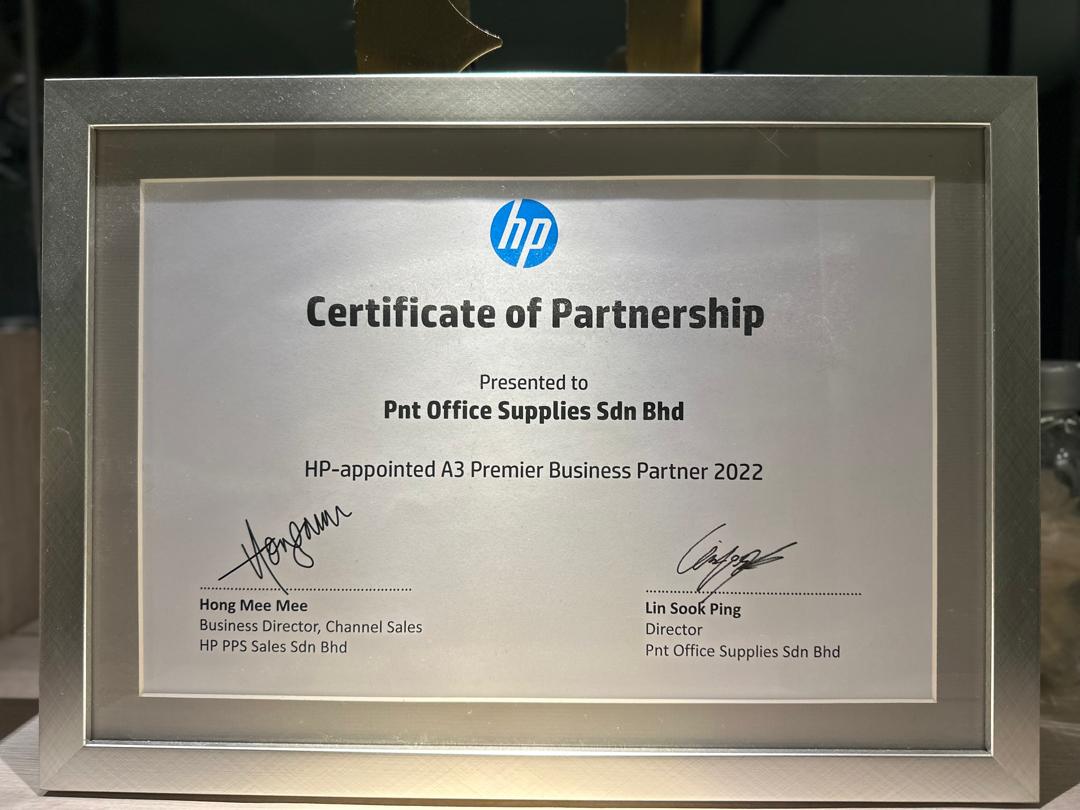 HP Certificate & Award